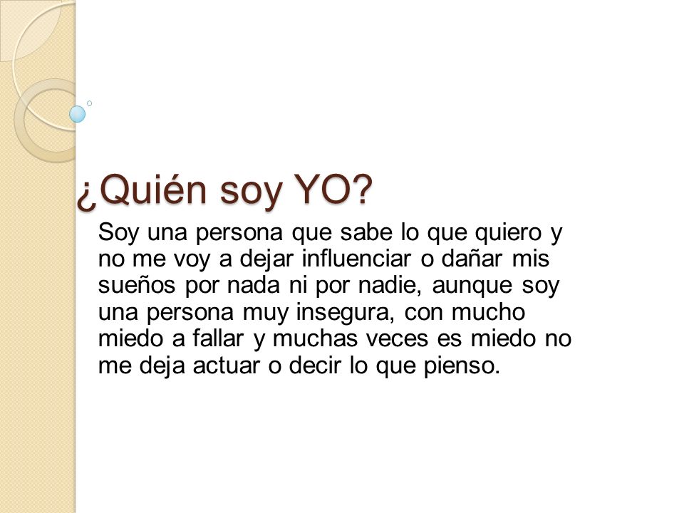 Ejemplos De Quien Soy Yo Para Un Proyecto De Vida Nuevo Ejemplo